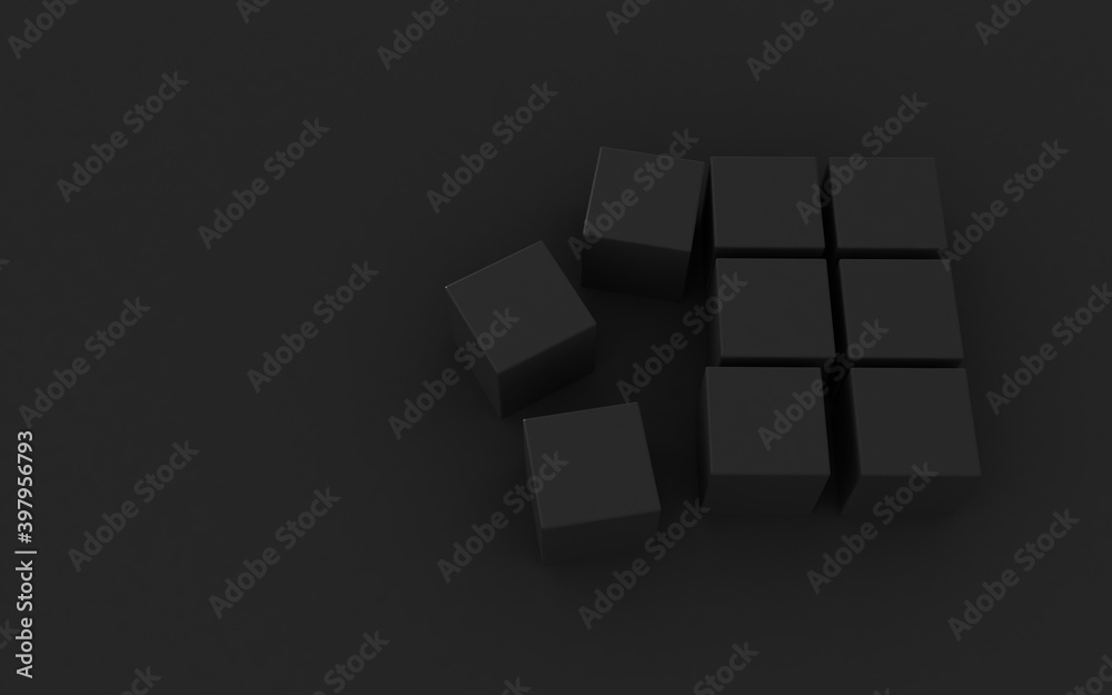 square box package design. 3d rendering of box mockup. Stock ...