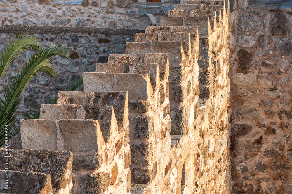part of the medieval Fort. twall of a medieval Fort built of large ...