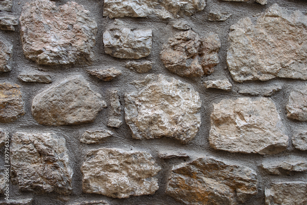 Zdjęcie Stock: texture of the stone masonry. wall of large rough stones ...