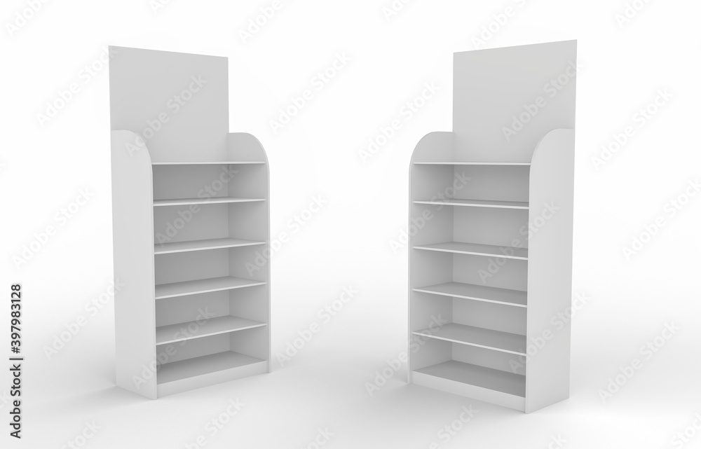 Empty Product Stands For Supermarket., Empty Displays With Shelves ...