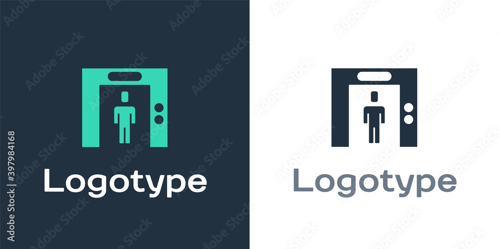 Logotype Lift icon isolated on white background. Elevator symbol. Logo ...