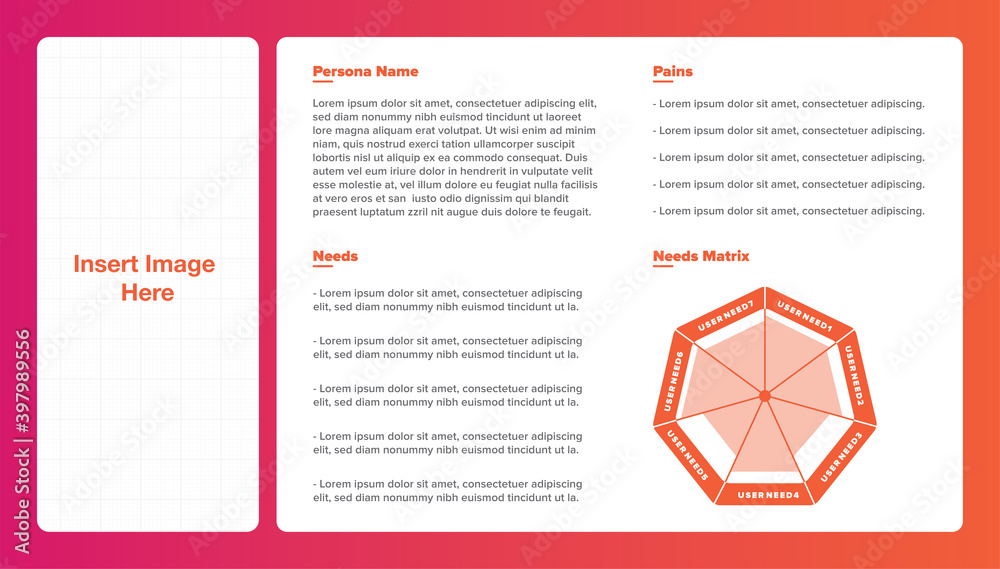Persona & Needs Matrix Template Stock Vector | Adobe Stock