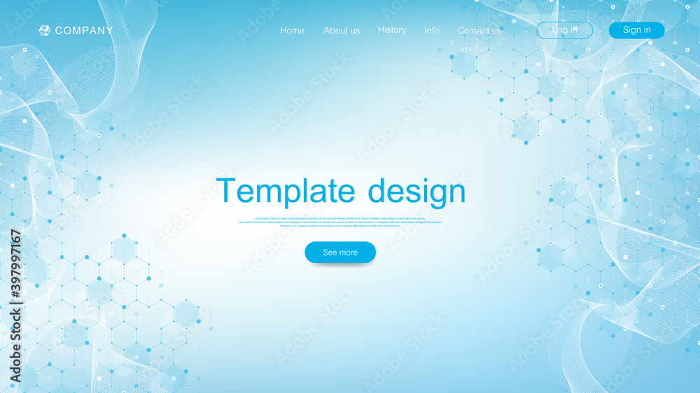 Medical landing page template design. Abstract health care banner ...
