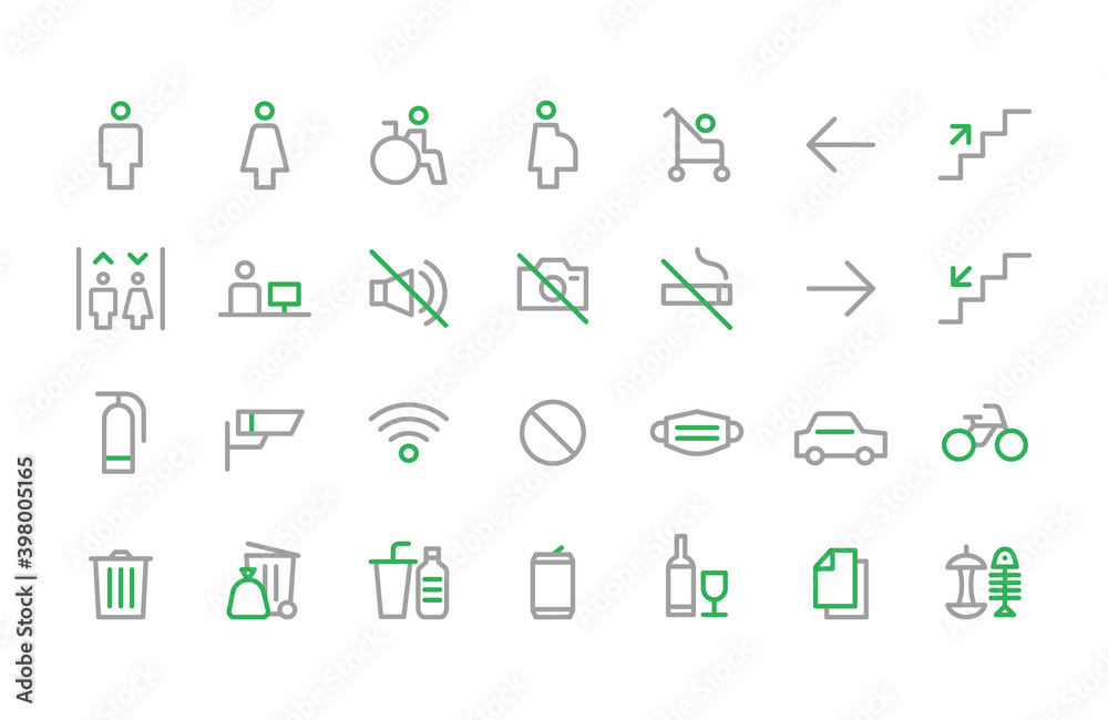 Public Navigation Signs Icons Set Stock Vector | Adobe Stock