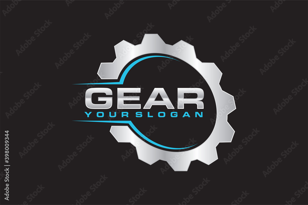 simple typography gear logo Stock Vector | Adobe Stock
