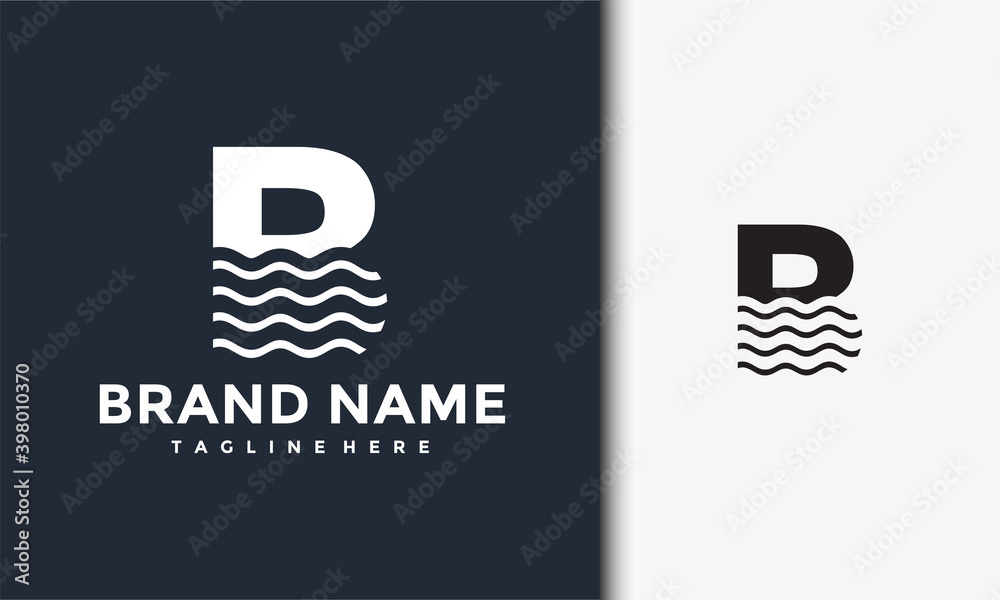 initials B wave logo Stock Vector | Adobe Stock