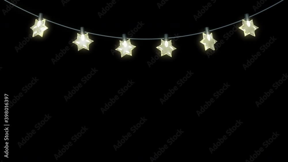 Star shaped Christmas string lights, light yellow, transparent texture ...