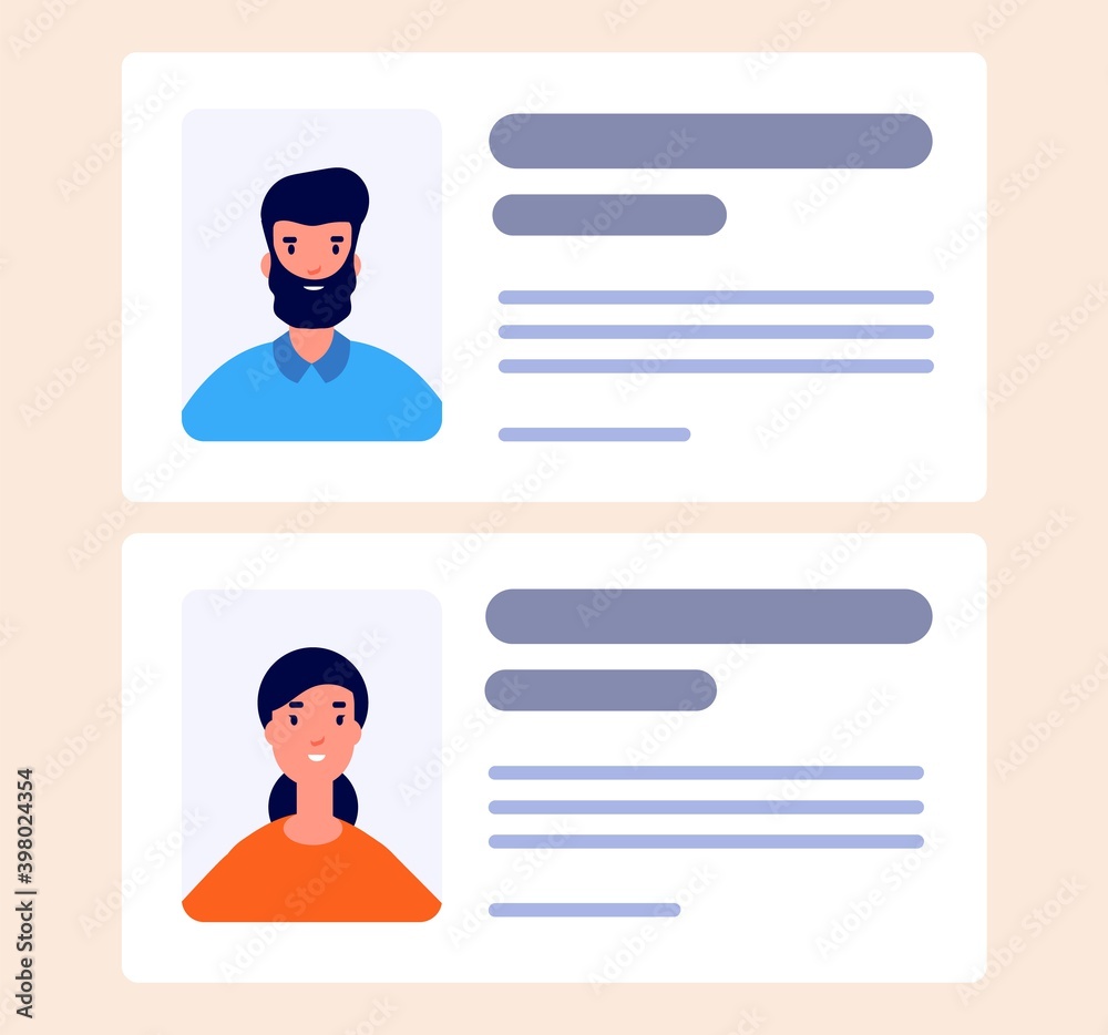 Driver id card. Personal identification, car license flat. Verification ...