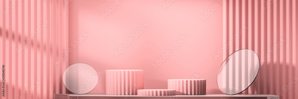 Soft Pink Product Display Stage Platform Present background 3d ...