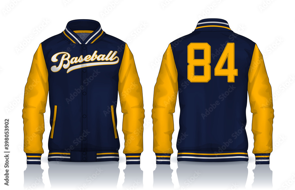 Varsity Jacket Design,Sportswear Track front and back view. Stock ...