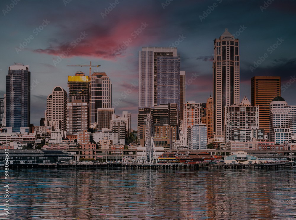 Seattle Washington Skyline Panoramic