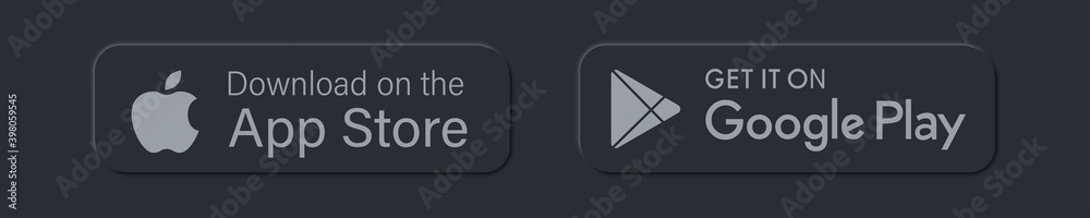 buttons google play apple store download application. isolated vector ...