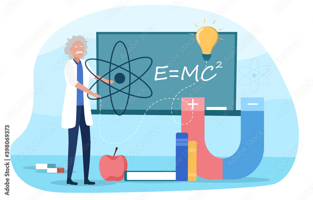 Old grey physics making experiment. Idea of education and science ...