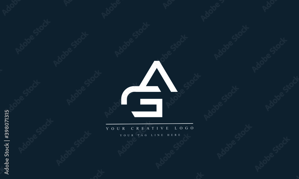 AG, GA, A, G Letter Logo Design with Creative Modern Trendy Typography ...
