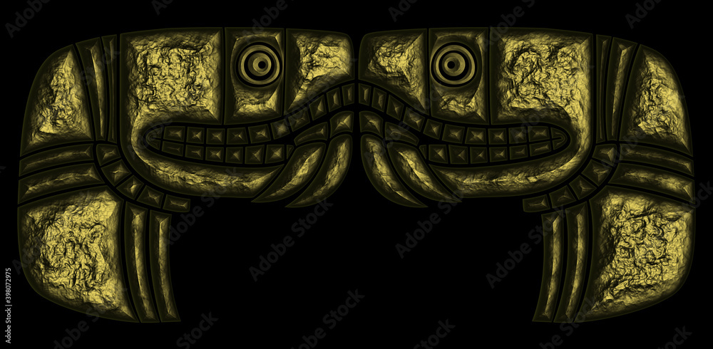Aztec Goddess of Earth from snake heads Stock Illustration | Adobe Stock
