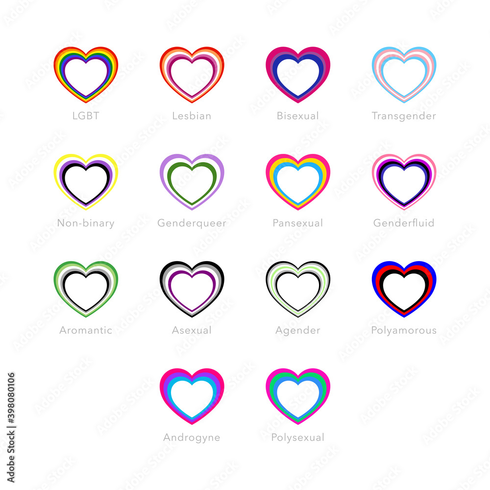 LGBTQ+ pride vector flags set, LGBT symbols. Stock Vector | Adobe Stock
