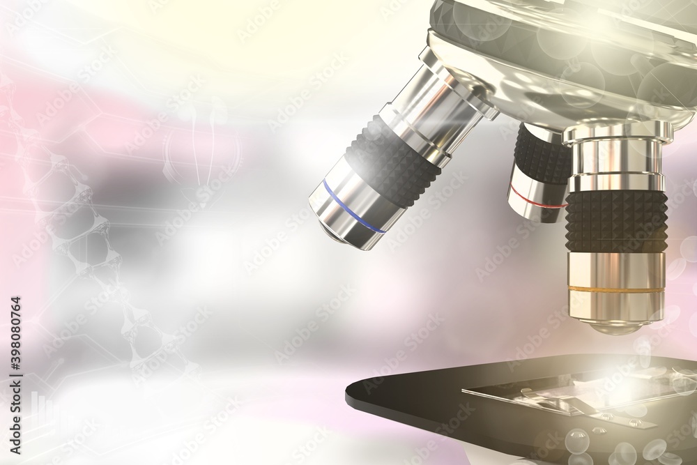 Medical development concept, laboratory modern scientific microscope on ...