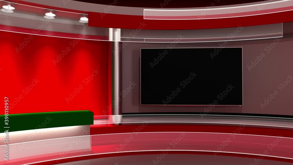TV studio. Portugal flag studio. Portugal flag background. News studio ...