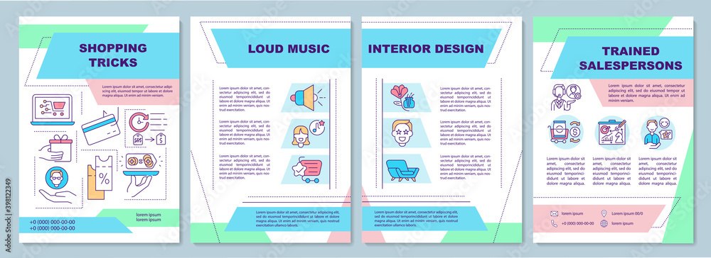 Shopping tricks brochure template. Customer experience. Retail. Flyer ...