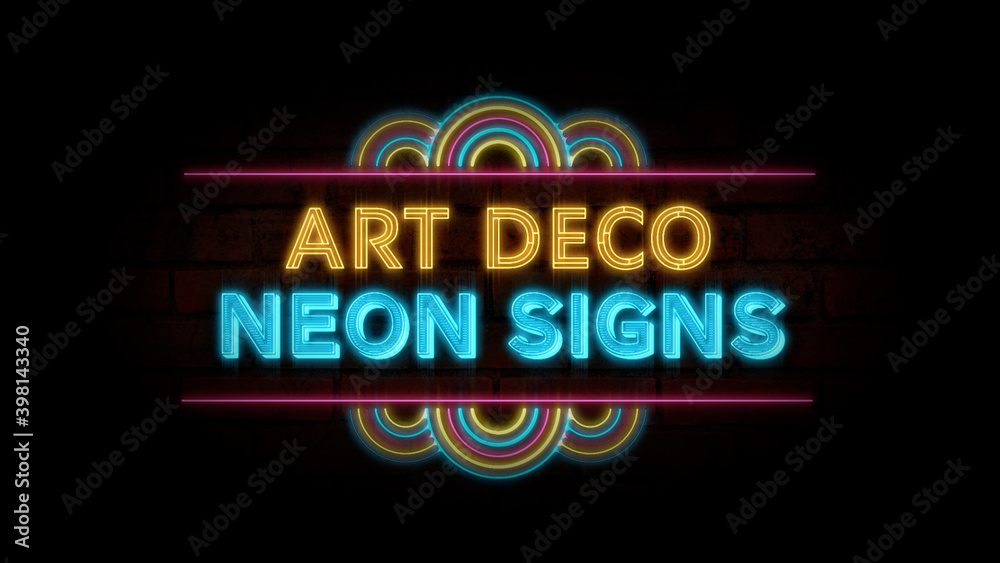 Art Deco Neon Signs Stock Template | Adobe Stock