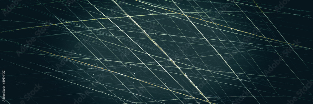 Scratched film texture. Many bright lines in different directions ...