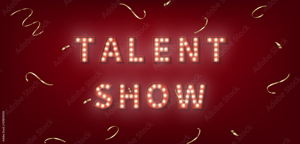 Talent Show. 3d marquee light bulb text for Talent Show Stock Vector ...