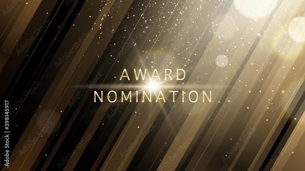 Award nomination ceremony luxury background with golden glitter ...