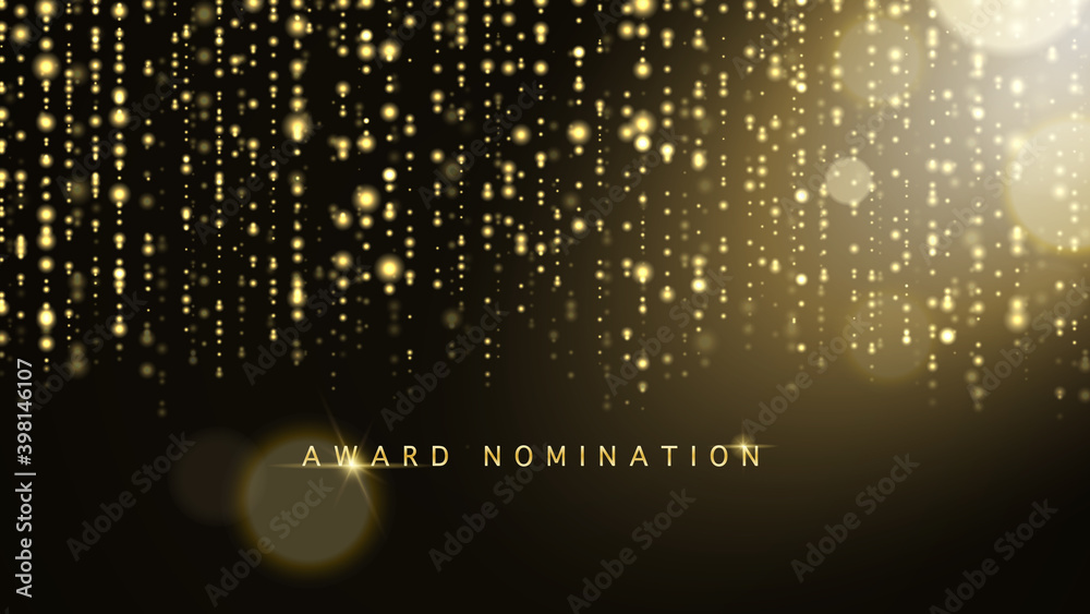Award nomination ceremony luxury background with golden glitter ...