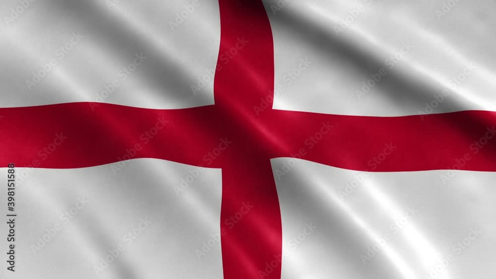 England National Flag Country Banner Waving 3D Loop Animation. Stock ...