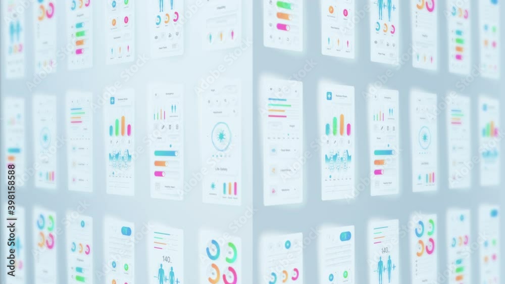 Creative design of medical application. Neumorphism. Hi tech panel ...