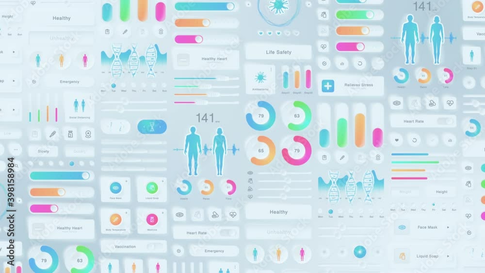 Vidéo Stock Creative design of medical application. Neumorphism. Hi ...