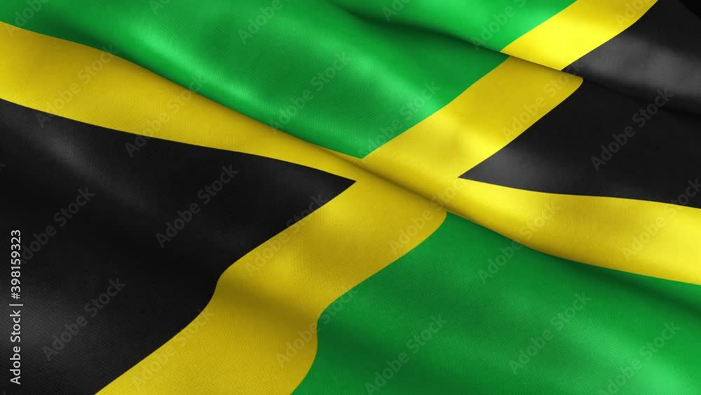 Video Stock 3D Realistic Jamaica Flag Waving in the Wind Continuously ...