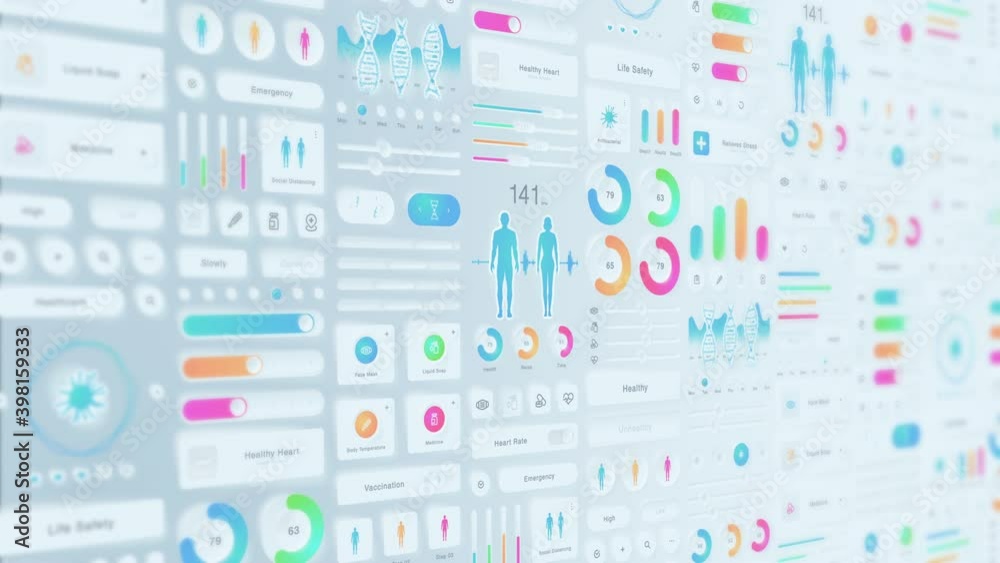 Creative design of medical application. Neumorphism. Hi tech panel ...