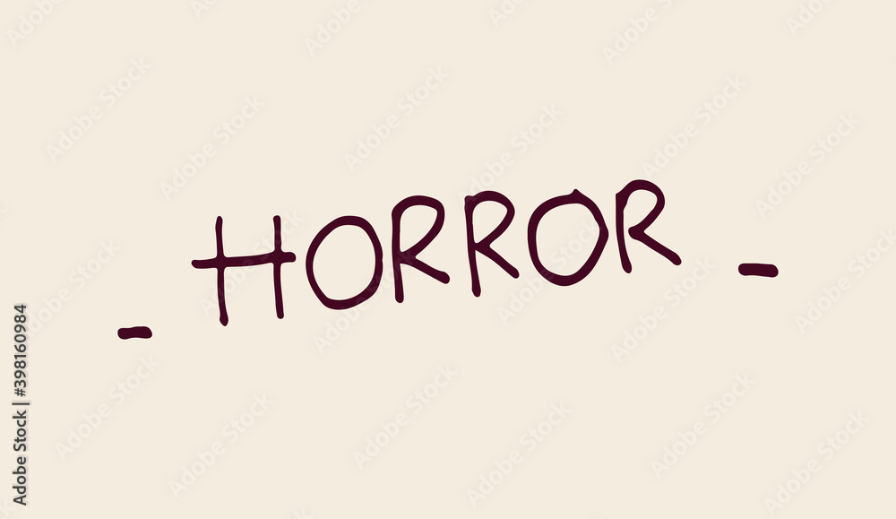 hand drawn holiday lettering. horror. isolated ona pink background ...