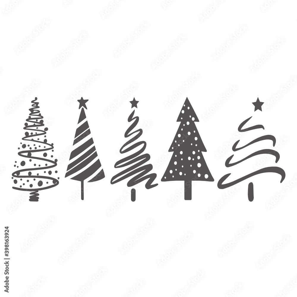 Christmas Trees SVG Cut File Stock Vector | Adobe Stock