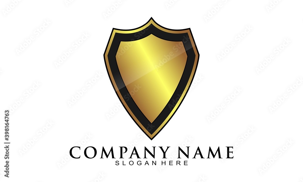 Gold shield for protection symbol vector icon Stock Vector | Adobe Stock