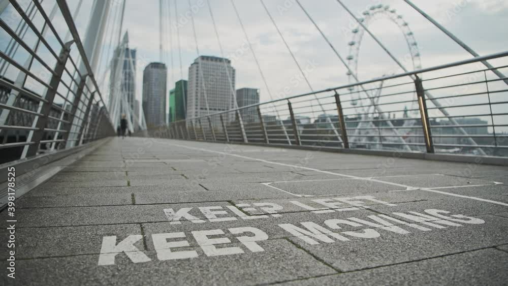 Coronavirus Covid-19 information sign encouraging social distancing in ...