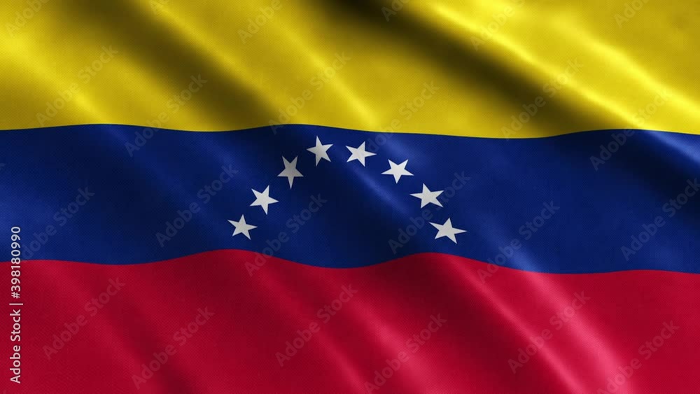 Venezuela National Flag Country Banner Waving 3D Loop Animation. Stock ...