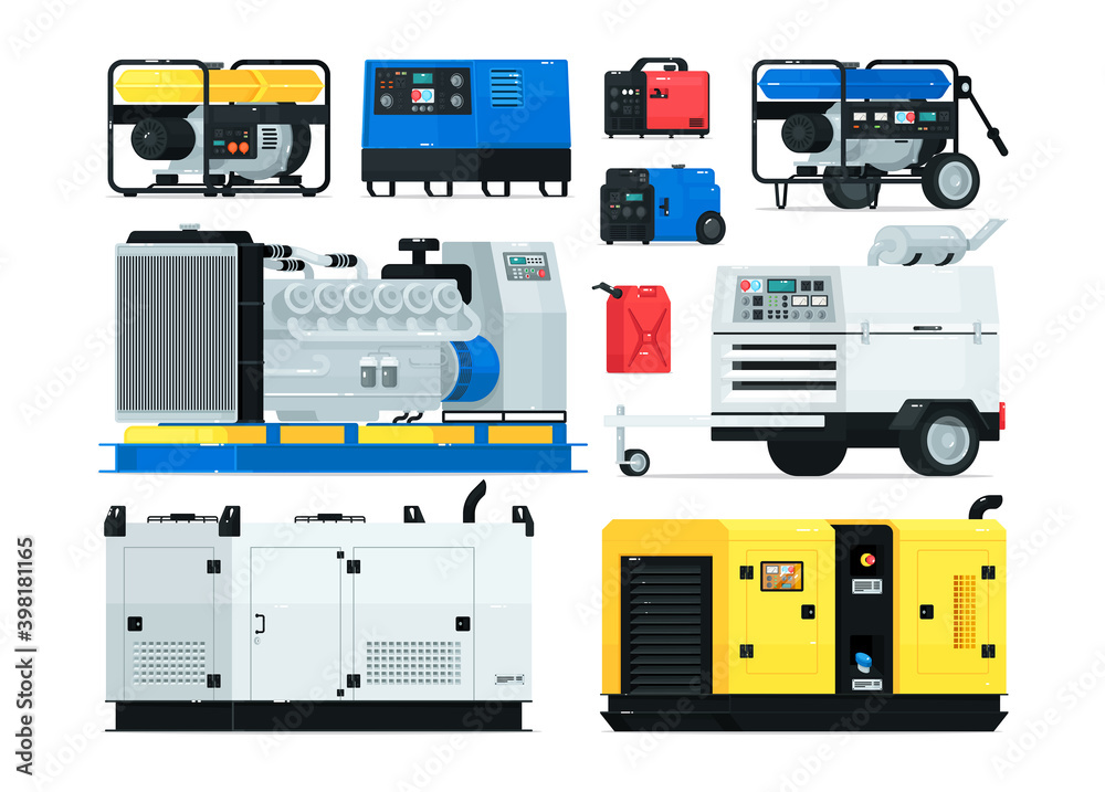 Stationary, industrial and portable diesel power generator. Energy ...