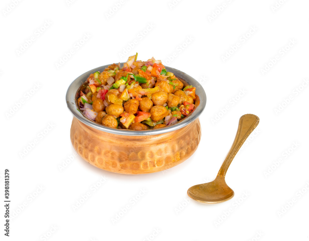 Indian Street Breakfast Chana Chaat Also Know as Chana Masala, Chola ...