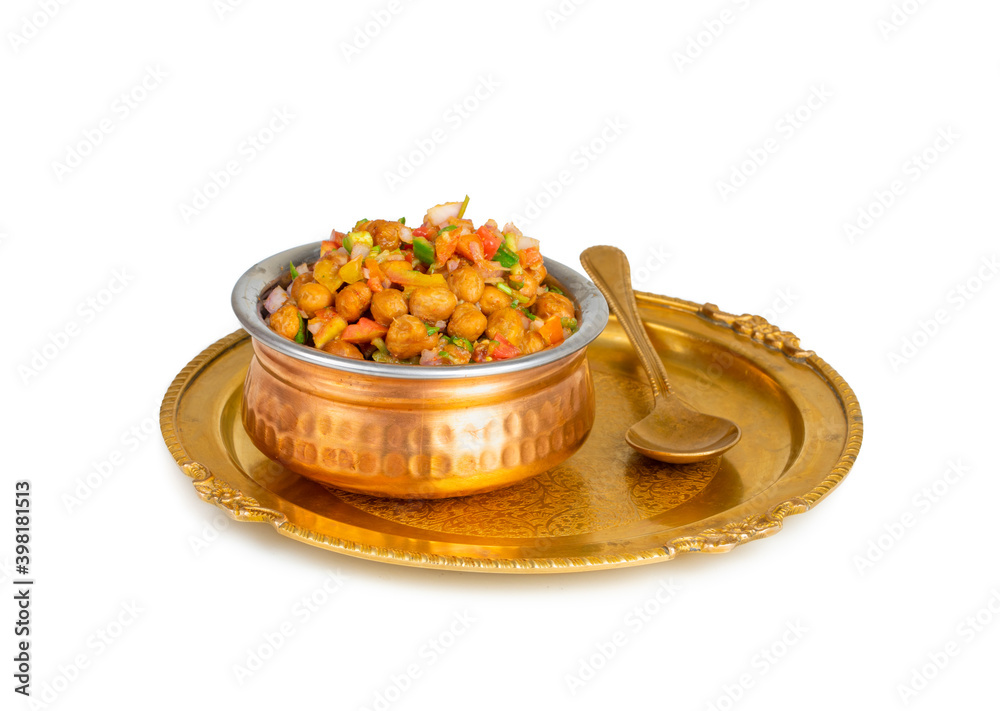 Indian Street Breakfast Chana Chaat Also Know as Chana Masala, Chola ...