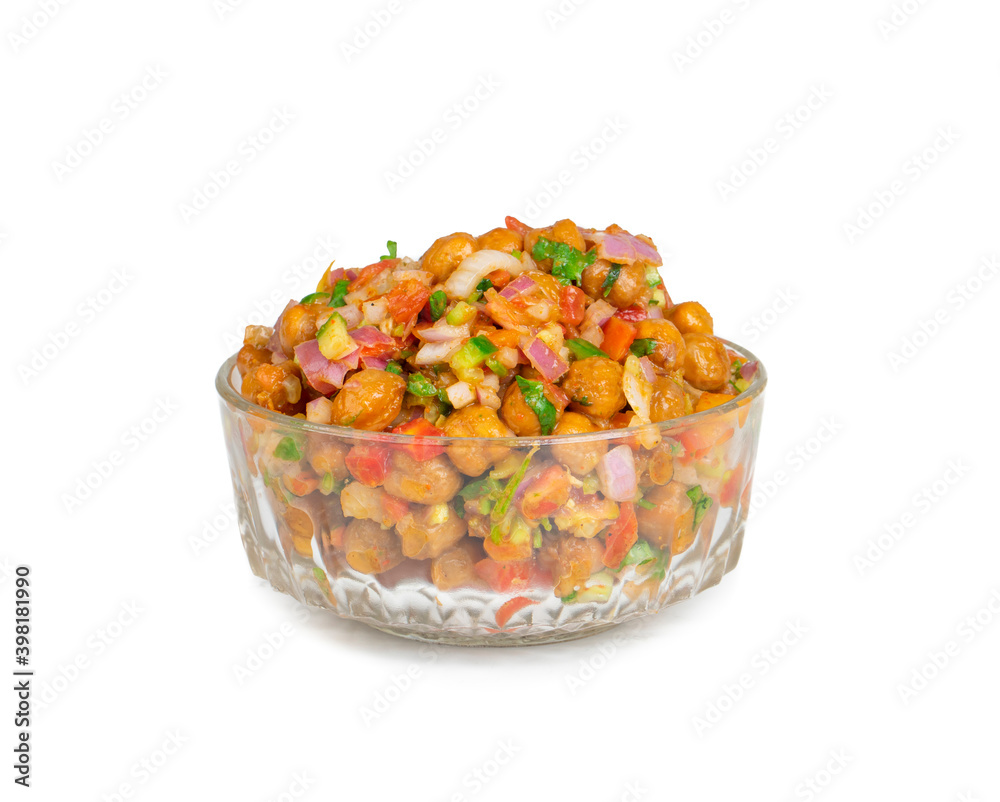 Indian Street Breakfast Chana Chaat Also Know as Chana Masala, Chola ...