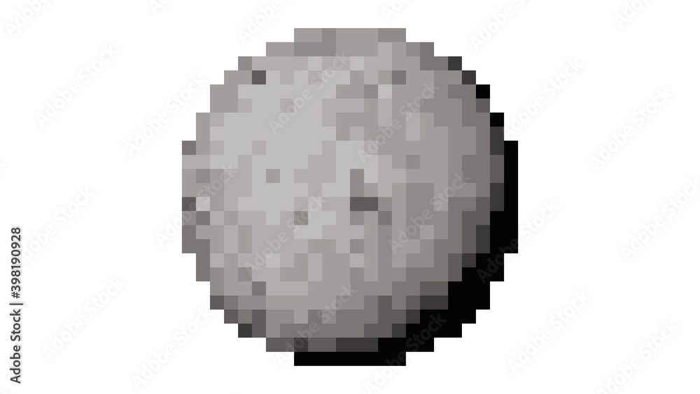 Moon planet in space. 3d rendering. Moon pixel art. ilustración de ...