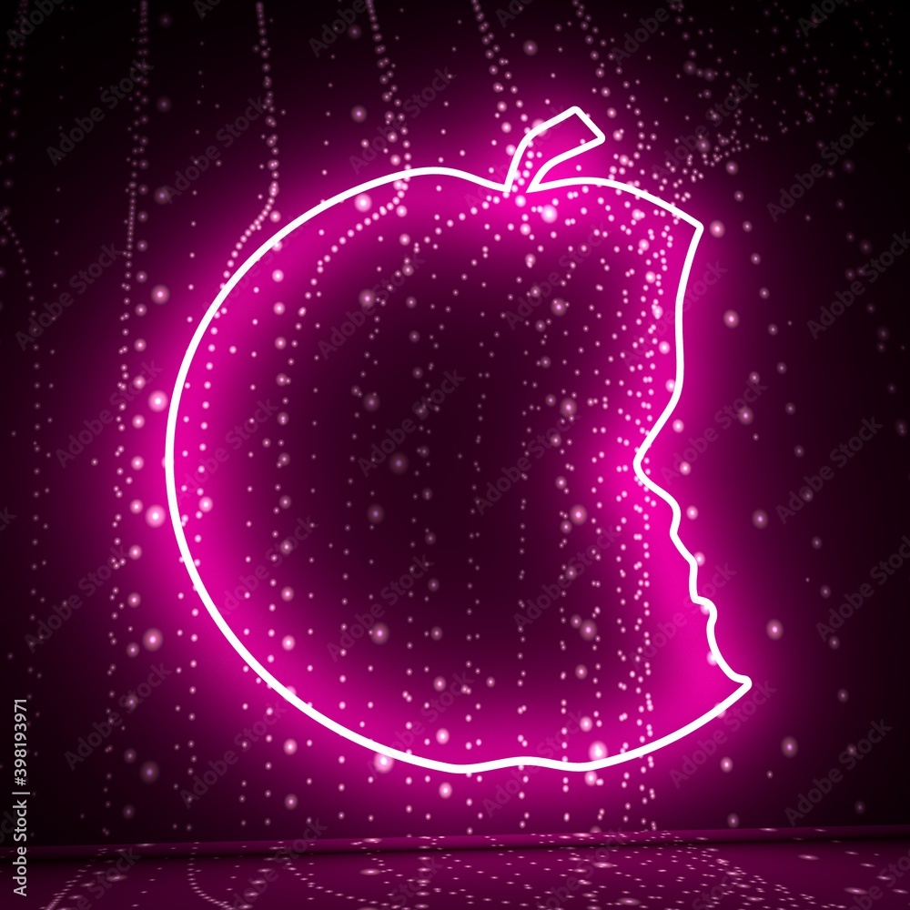 An apple with face profile view. Optical illusion. Human head make ...