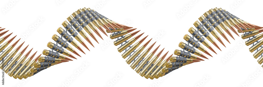 Machine gun belts twisted into a spiral. Replicable realistic vector ...