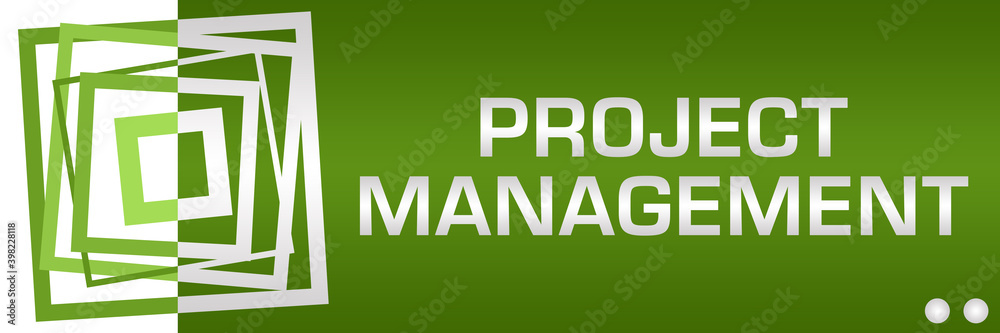 Project Management Green Borders Left Text Stock Illustration | Adobe Stock