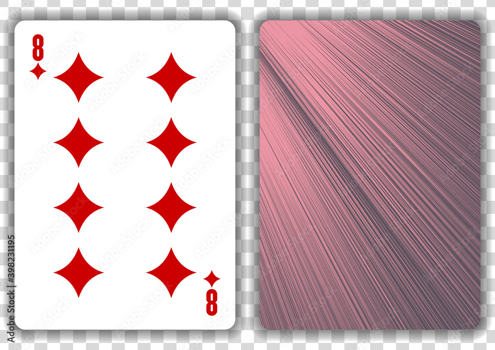 Eight of diamonds playing card, isolated on transparent background ...