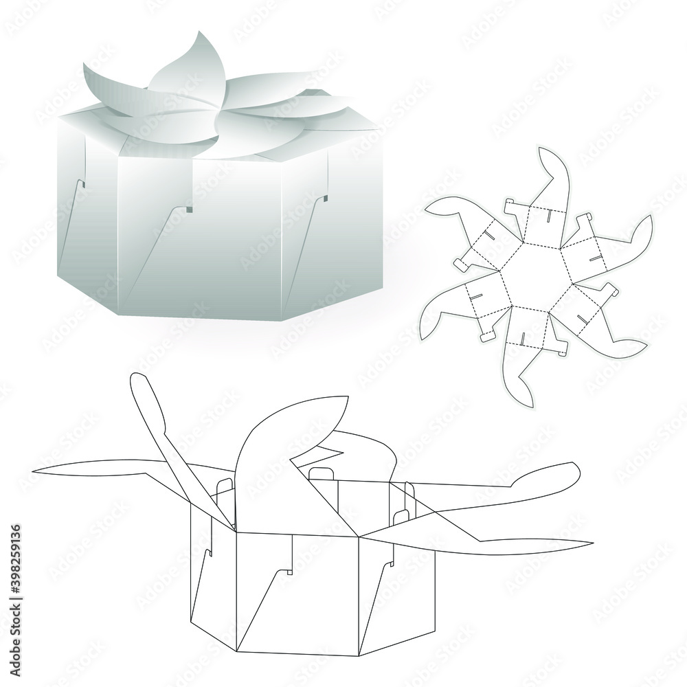 Vecteur Stock Blueprint template with mock up. Retail simple packaging ...