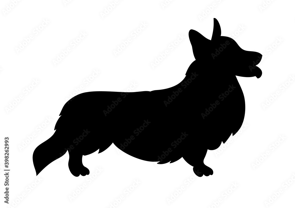 Vector Pembroke Welsh Corgi Silhouet .Corgi logo template mascot, icon ...