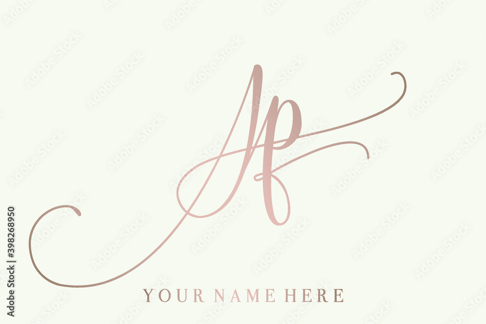AP monogram logo.Abstract luxury calligraphic icon.Decorative letter a ...
